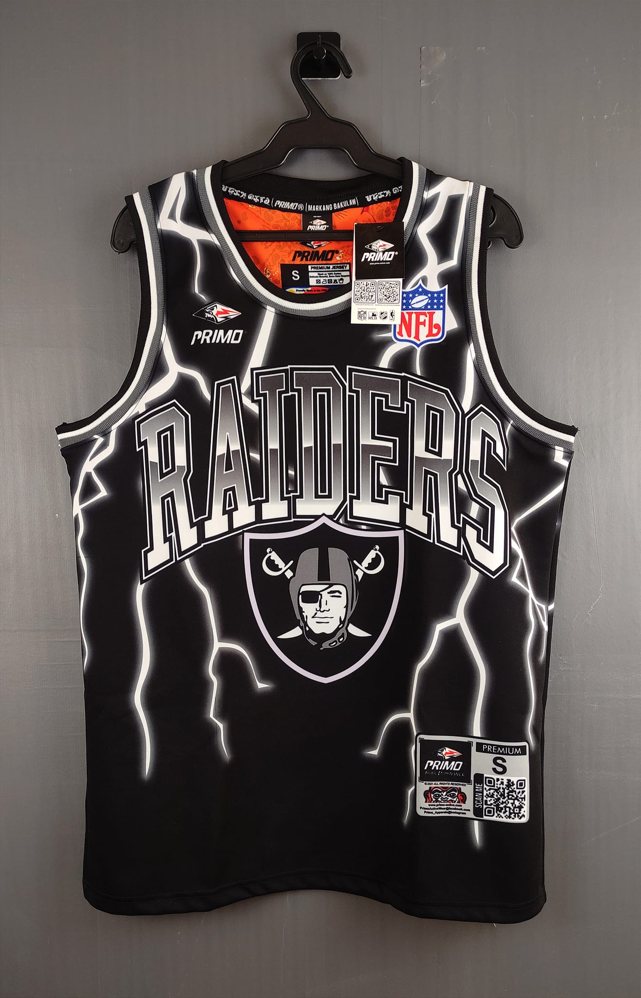 OAKLAND RAIDERS Lightning | Jersey Sando | PRIMO ACTIVE WEAR | PREMIUM ...