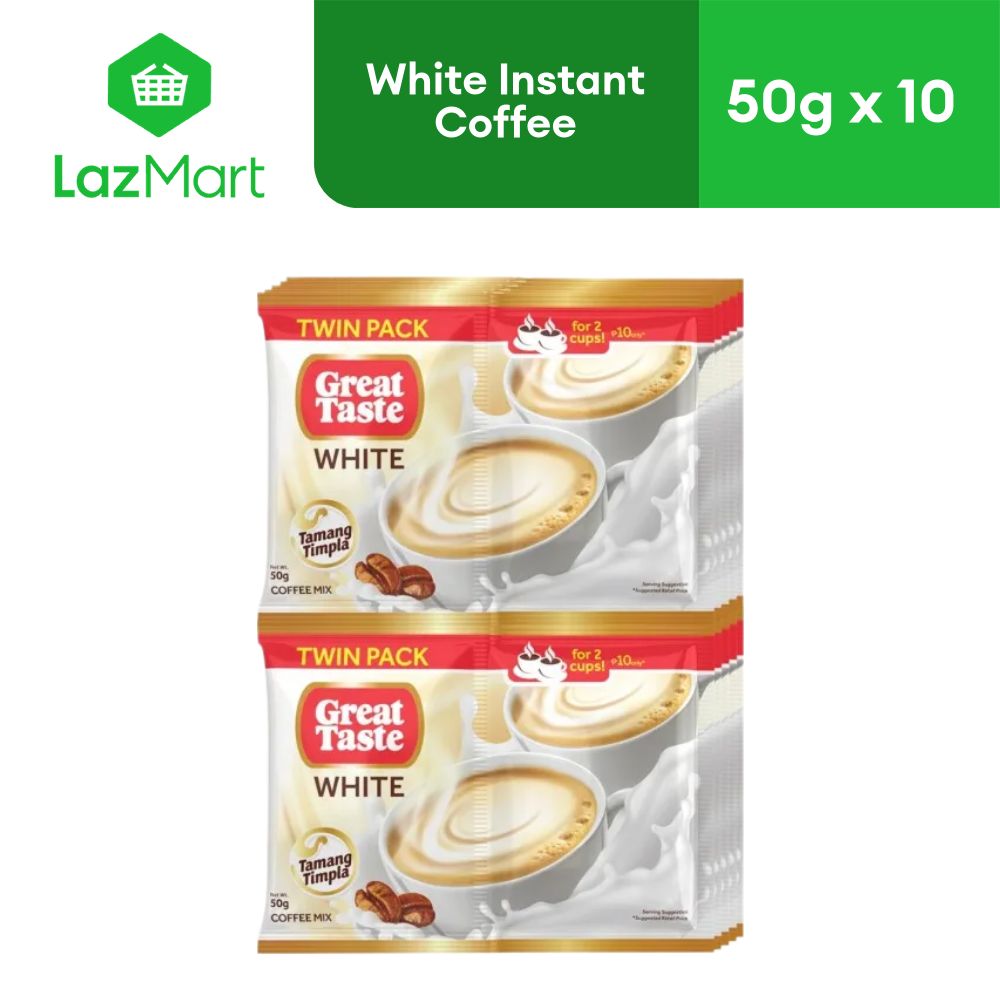 Great Taste White 3-in-1 Coffee Twin Pack Sachets 50g x 10 | Lazada PH