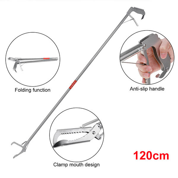 1.2m 1.5m Folding Reptile Snake Clamp Handle Tong Catcher Stick Snake ...
