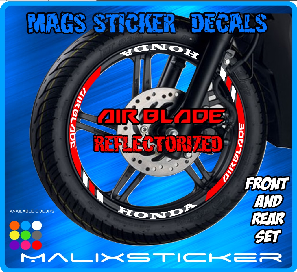 Airblade mags sticker reflectorize set for 2 wheels front and back ...