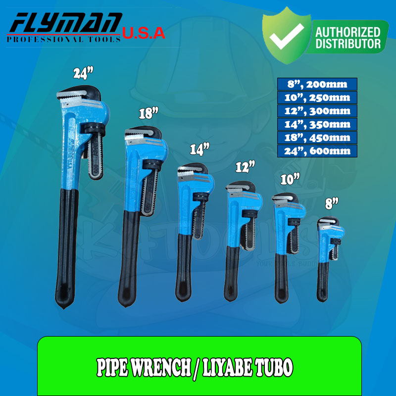 FLYMAN Pipe Wrench / YABE TUBO 8-24 Inches Precision Tools for Perfect ...