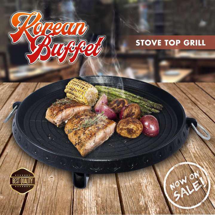 LST Korean Buffet Round Multi Roaster Stove Top Grill for Home and ...