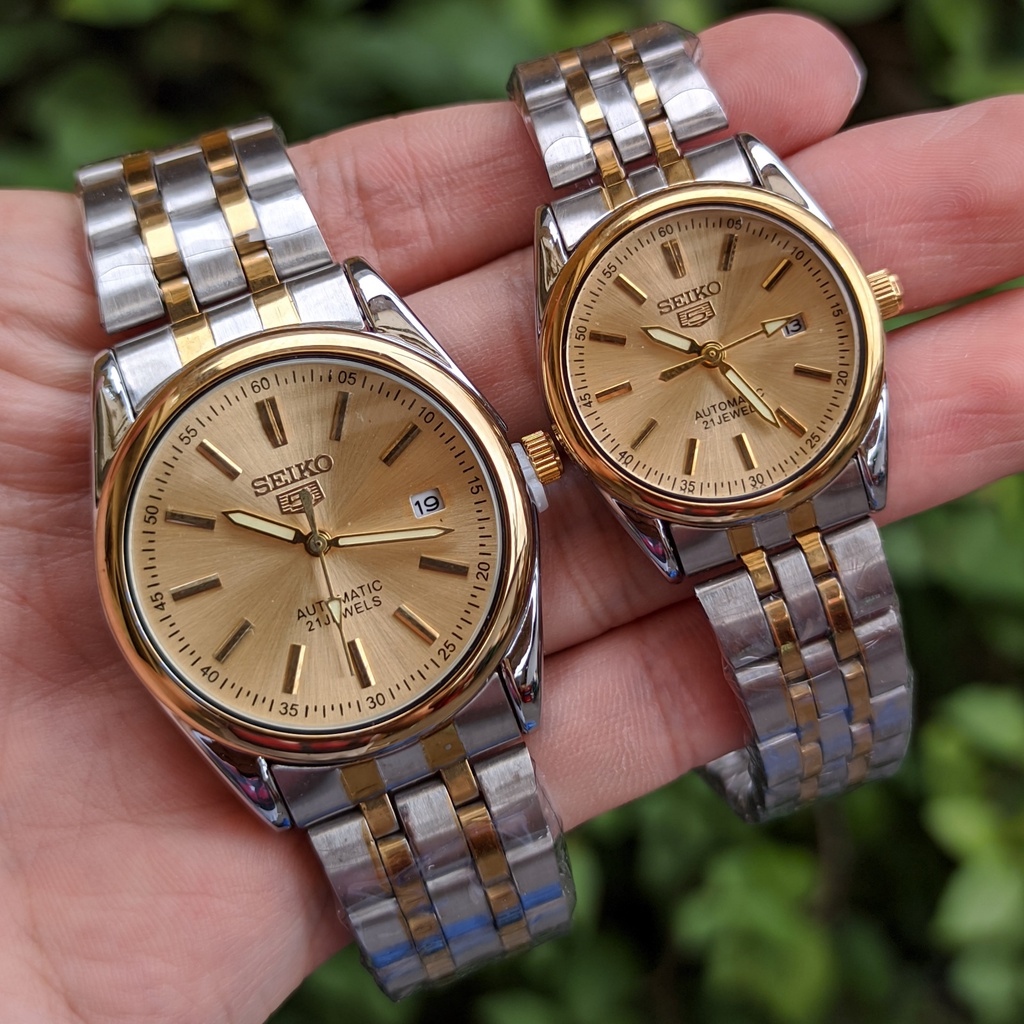 PFRO SEIKO COUPLE WATCH OEM With Date Japan Movement Water Resistant ...