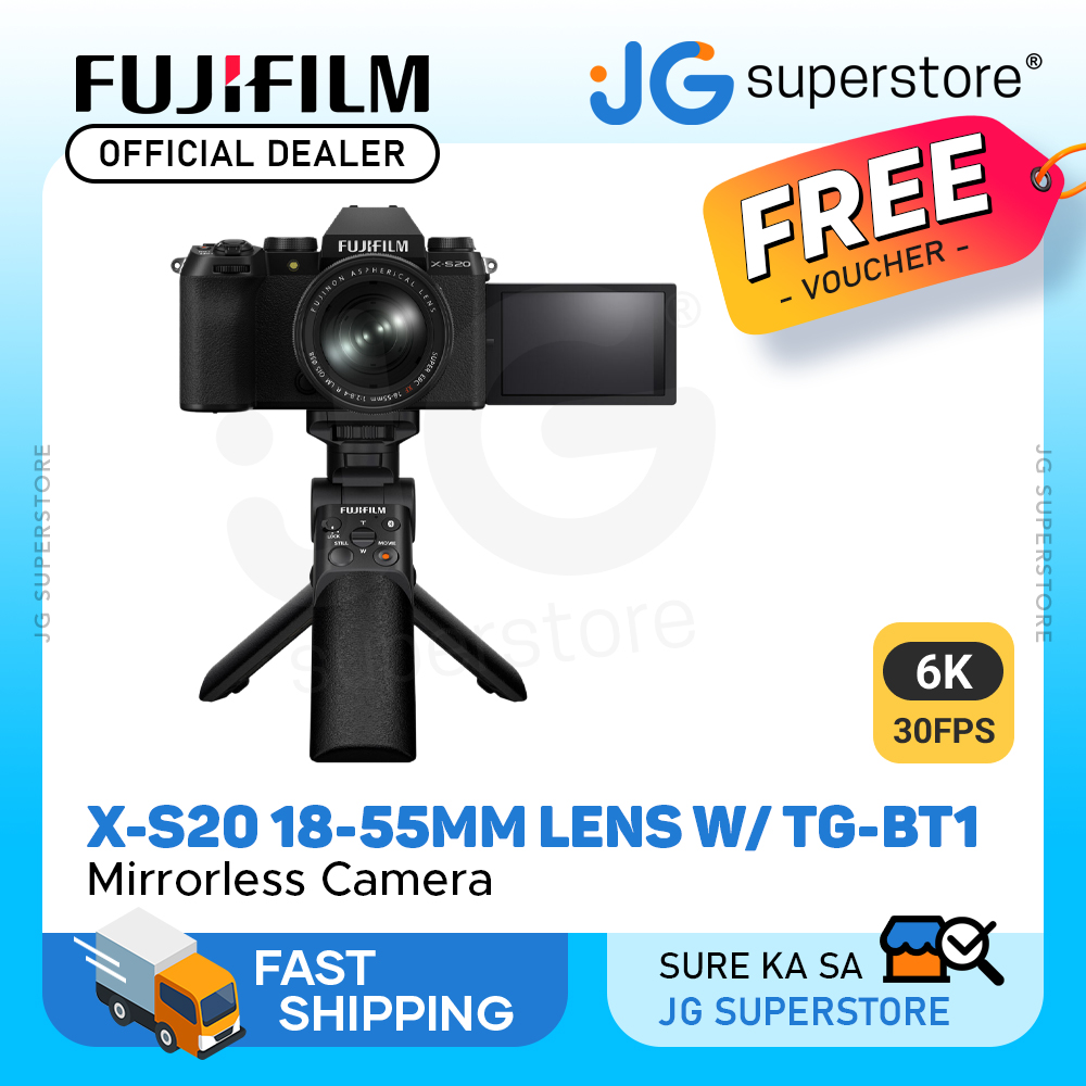 FUJIFILM X-S20 with XF 18-55mm Kit R LM OIS Lens with TG-BT1 Tripod Grip Bluetooth for ...