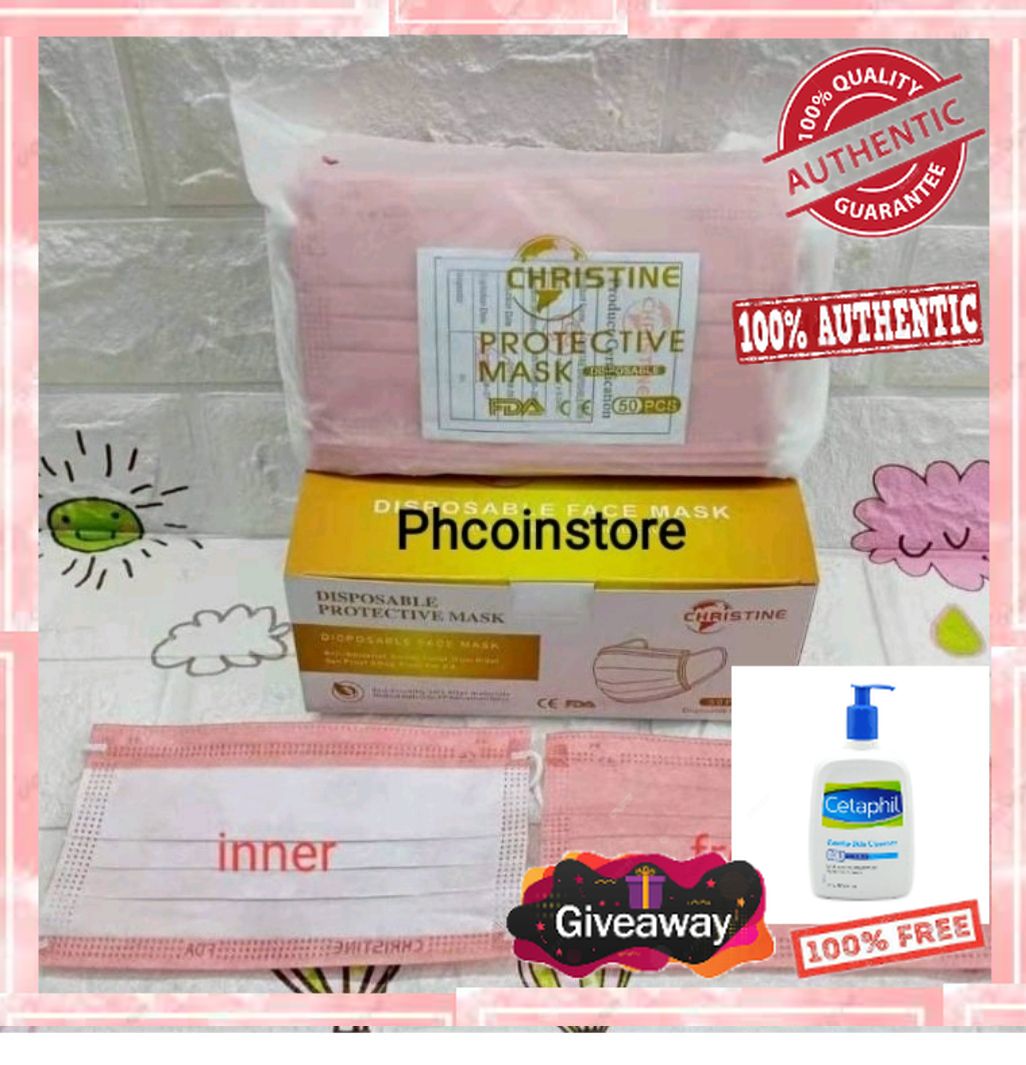 CHRISTINE Black N White Surgical Facemask 50PCS | Lazada PH