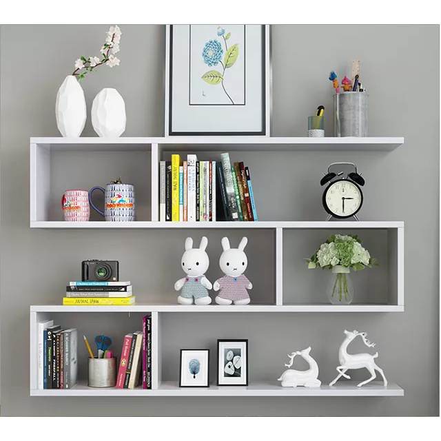 4 Layers Wooden Book Shelf Wall Rack Hanging Book shelves Wall Books ...