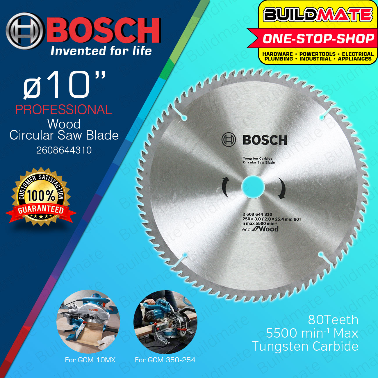 BUILDMATE Bosch Circular Saw Blade for Mitre Saw 10" Inch 80T | 120T ...