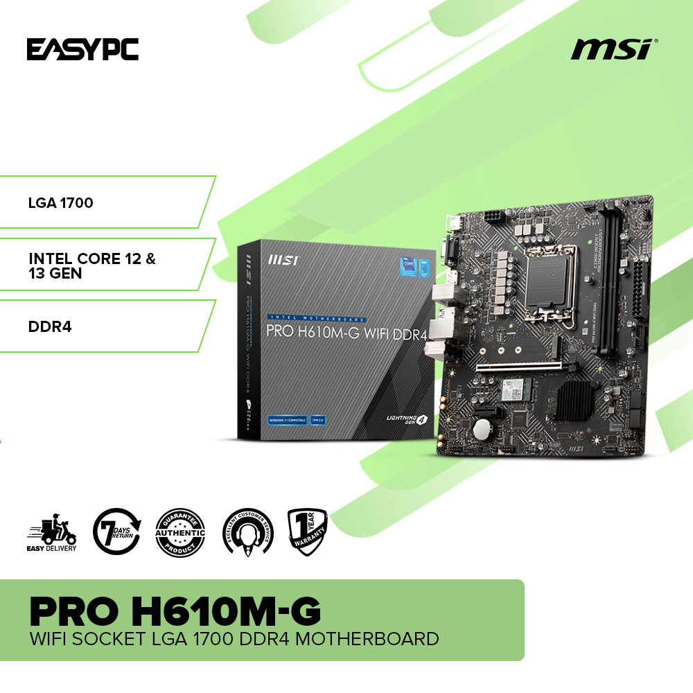 EasyPC | Msi PRO H610M-G / H610M-G WIFI Socket LGA 1700 Ddr4 Motherboard For Desktop PC | Lazada PH