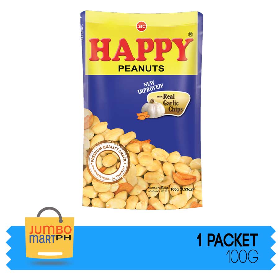 HAPPY CLASSIC PEANUTS WITH REAL GARLIC CHIPS 100G | Lazada PH