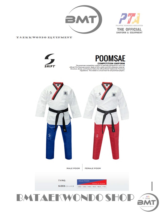 SHIFT COMPETITION UNIFORM: Poomsae (Male/Female) - Belt not included ...