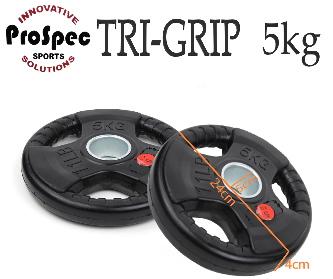 TRI GRIP 5KG/11lbs Olympic Weight Rubber Plates (2 pieces) | Lazada PH