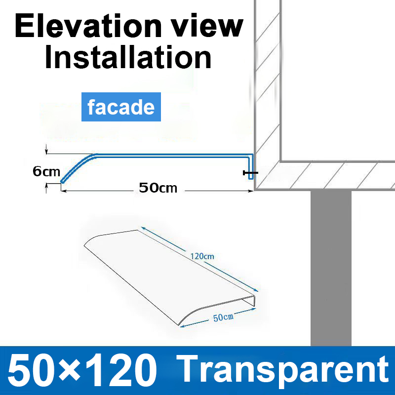 【24h delivery】Transparent Awning Canopy PC Board Rain Shield Mute Easy ...