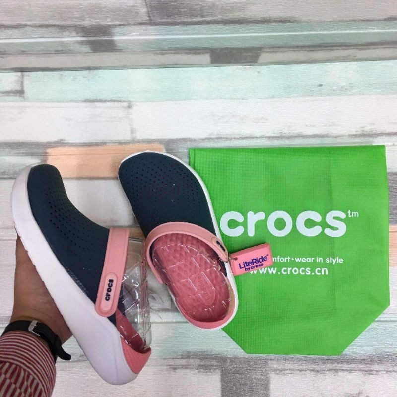 Crocs Literide Navy Blue Pink | Lazada PH