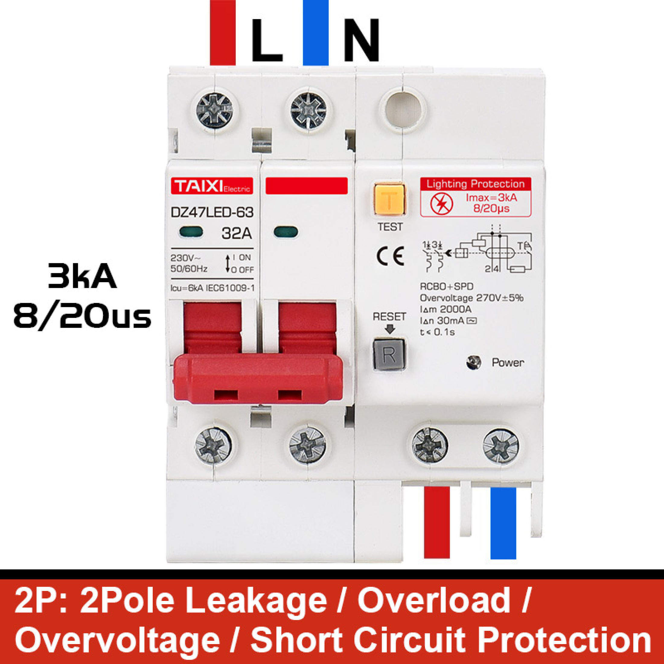Enagic DZ47LE Residual Current Circuit Breaker with Surge Protector ...