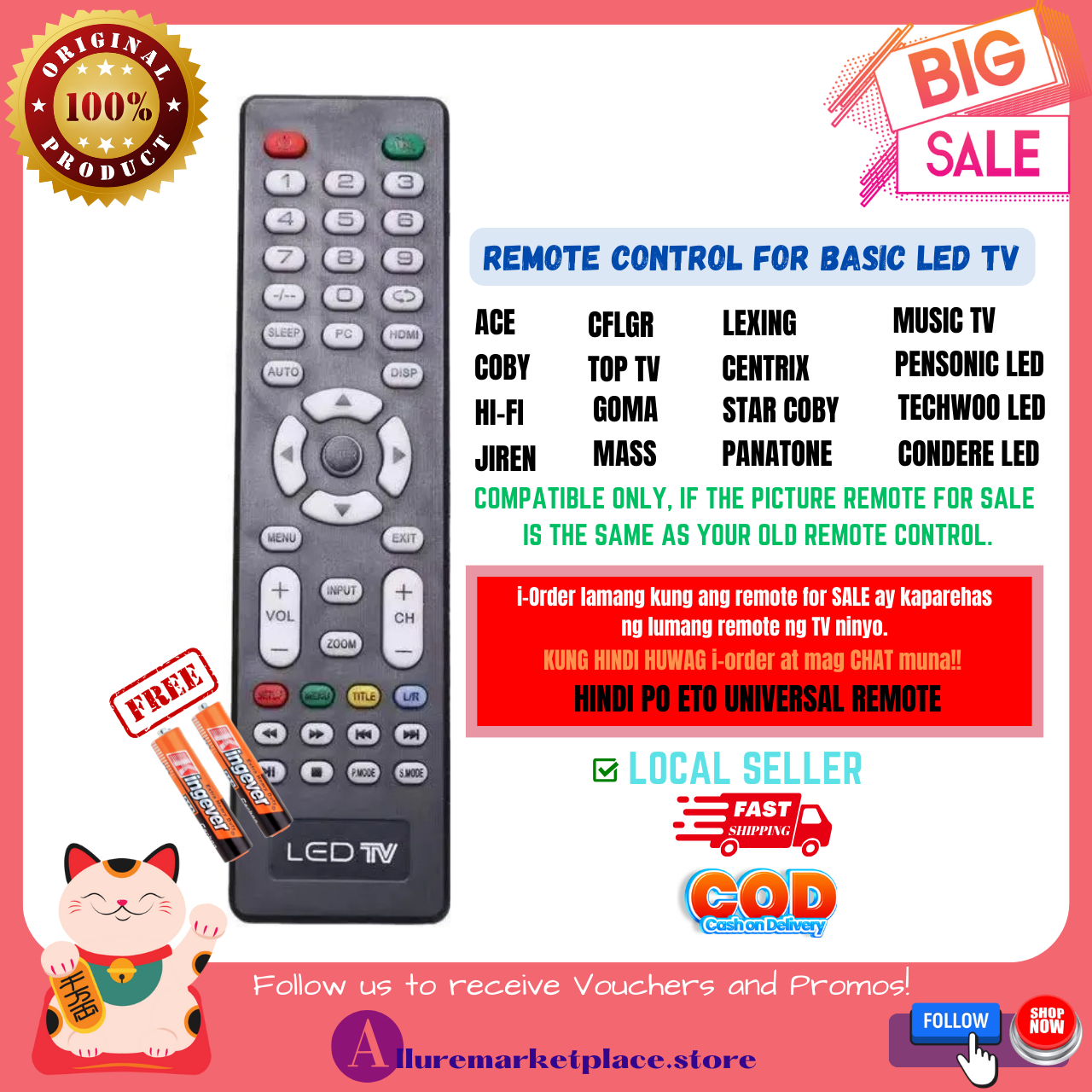 Coby TV Remote STAR COBY Music TV Remote CFLGR LED TV Centrix IVISION I ...