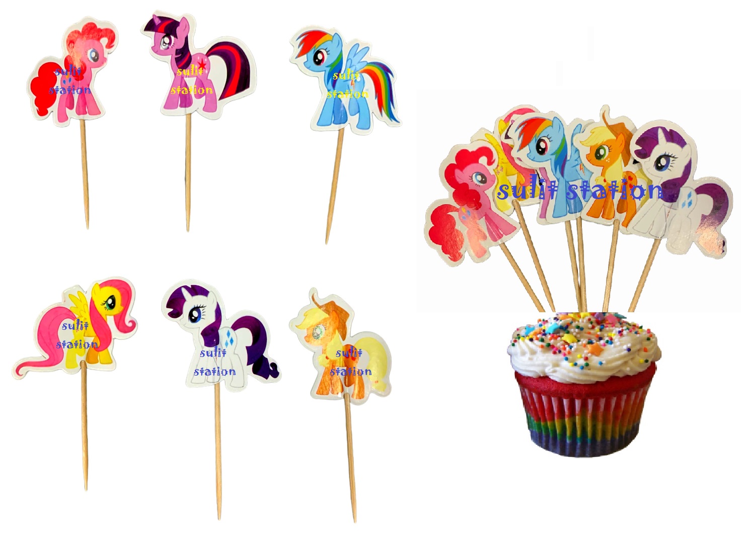 Rainbow Dash Cupcake Toppers