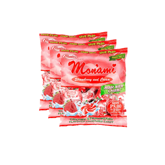Monami Strawberry and Cream Candy 50s 3 packs | Lazada PH