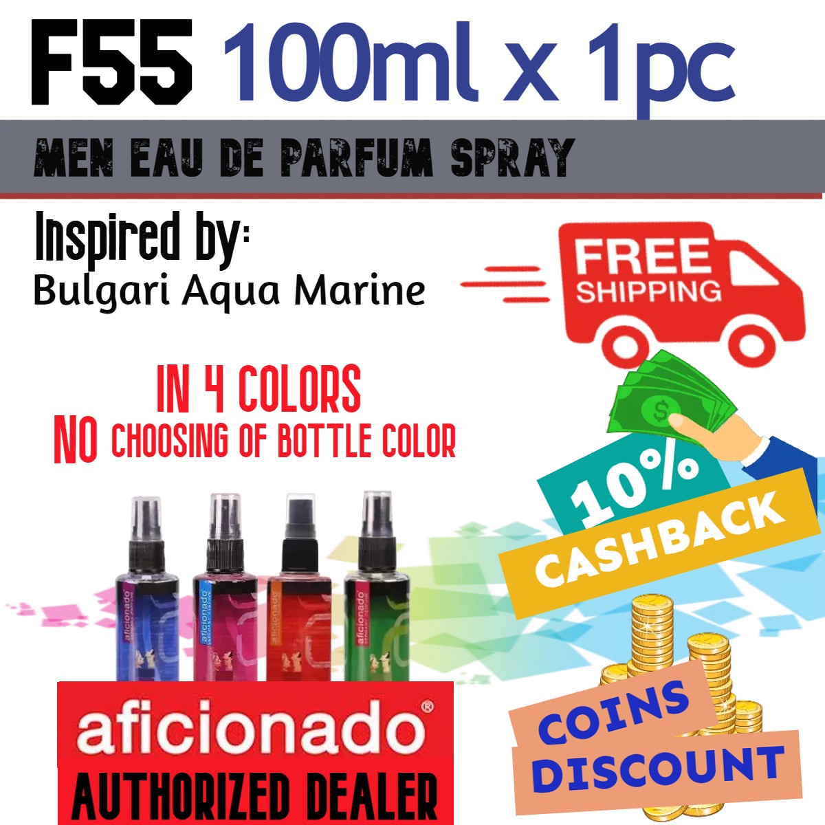 [JLV] Aficionado F55 100ml Men EDP Perfume Spray | Lazada PH