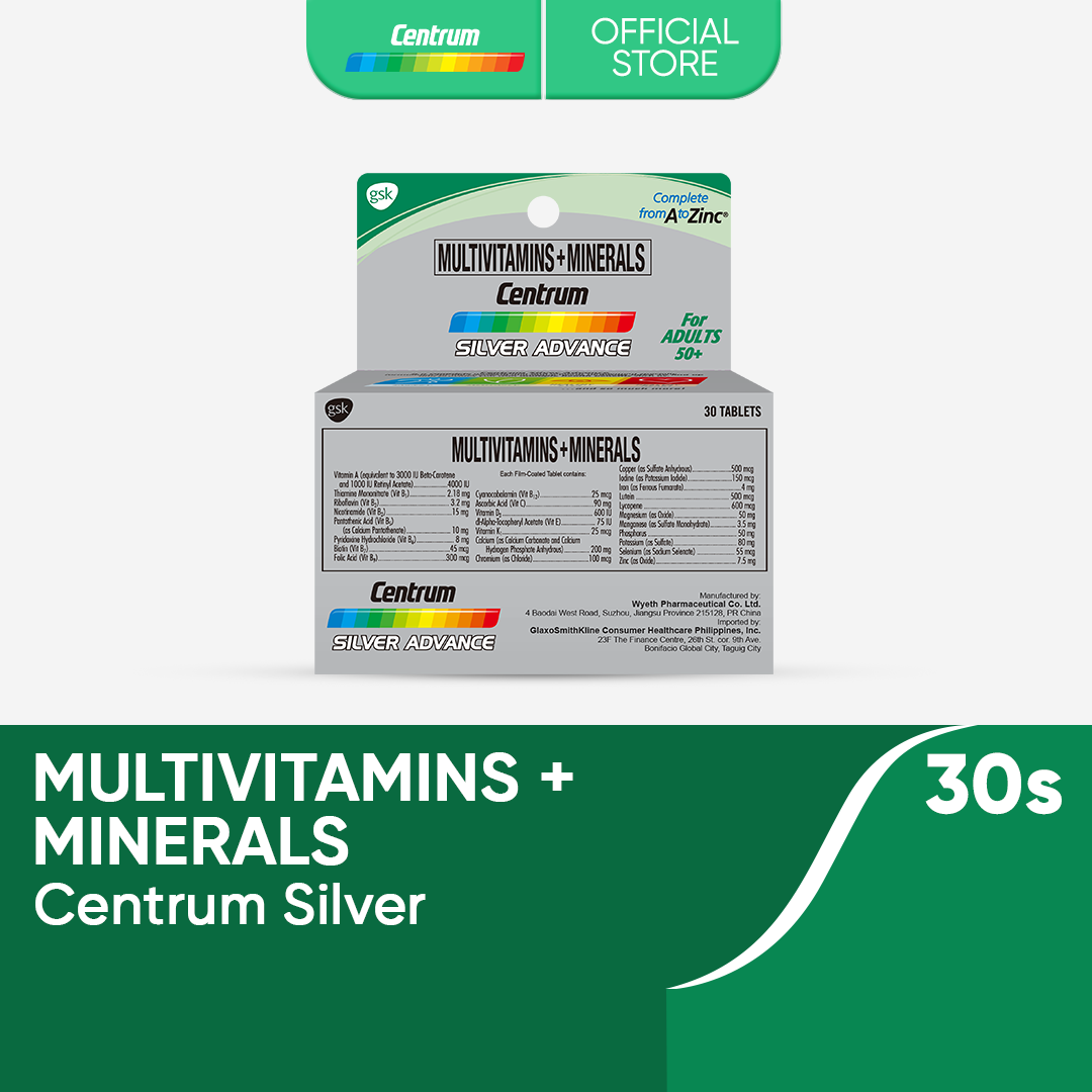 Centrum Silver Advance 30s Multivitamins + Minerals for 50+ Healthy ...
