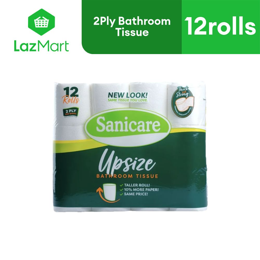 Sanicare Upsize Bathroom Tissue 2 ply - 12 Rolls x 1 Pack | Lazada PH