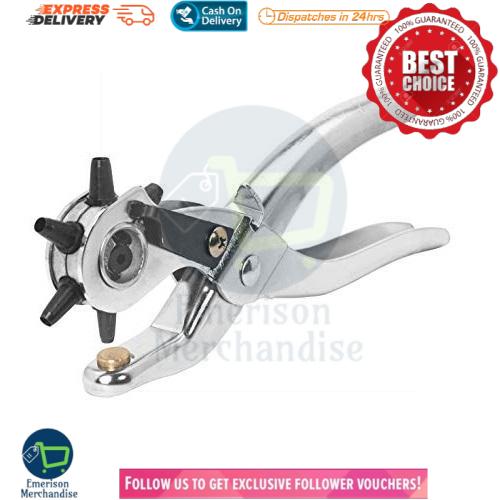 Heavy Duty Revolving Punch Leather Hole Puncher Riveter Plier Tool ...