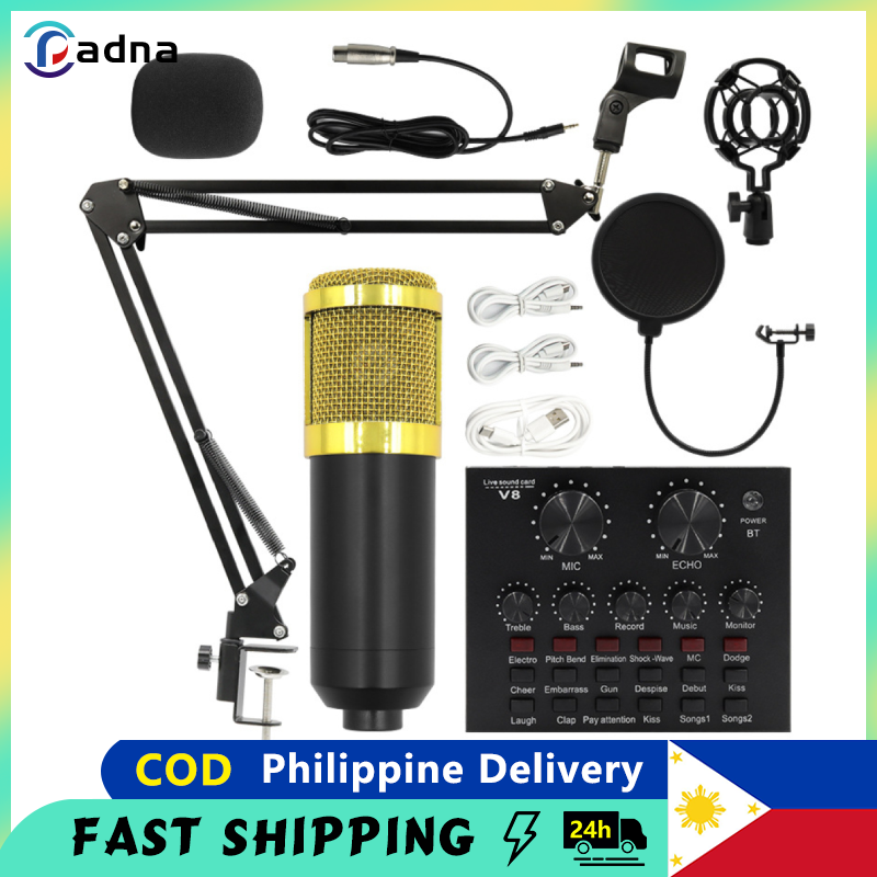 Padna【Philippine Delivery】Original Jcam BM-800 Condenser Microphone Kit With V8 Sound Card and ...