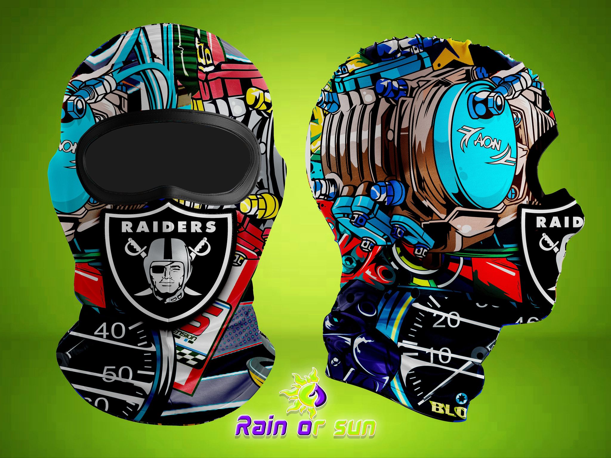 RAIDER FACE/ AGV/ BULLS BALACLAVA full bonet mask full sublimation for ...