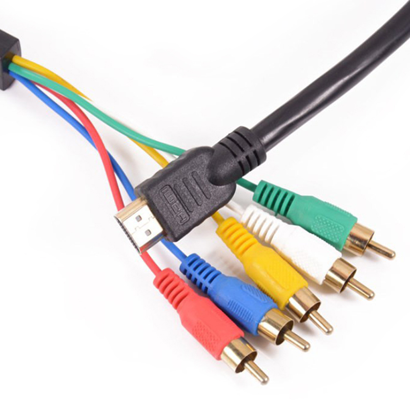 NEW HDMI to 5 RCA Male Audio Video 5FT Cable Cord Adapter for TV HDTV ...