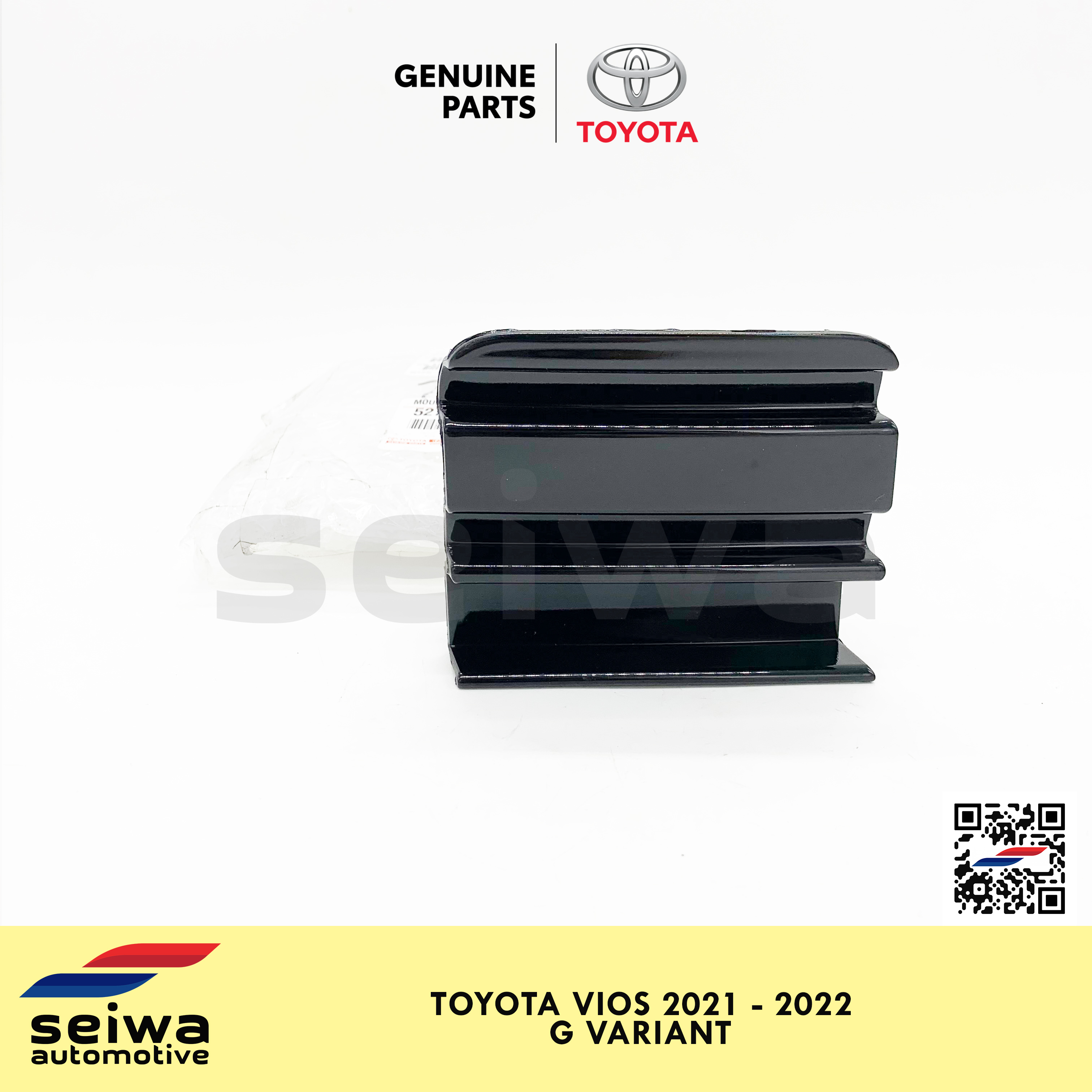 [2021 - 2022 G] Toyota Vios Tow Hook Cover Front (Piano Black) - Toyota ...