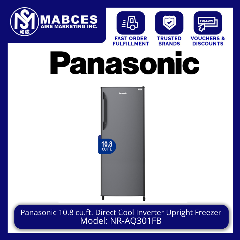 Panasonic 10.8 cu.ft. Direct Cool Inverter Upright Freezer NR-AQ301FB ...