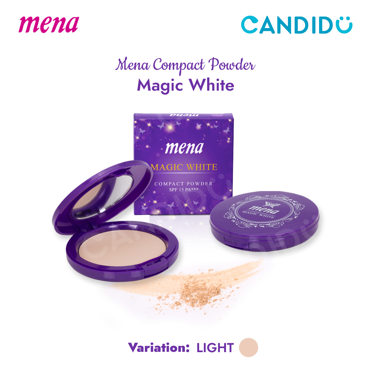 Mena Compact Face Powder Magic White with Glutathione SPF 15 PA++ ...