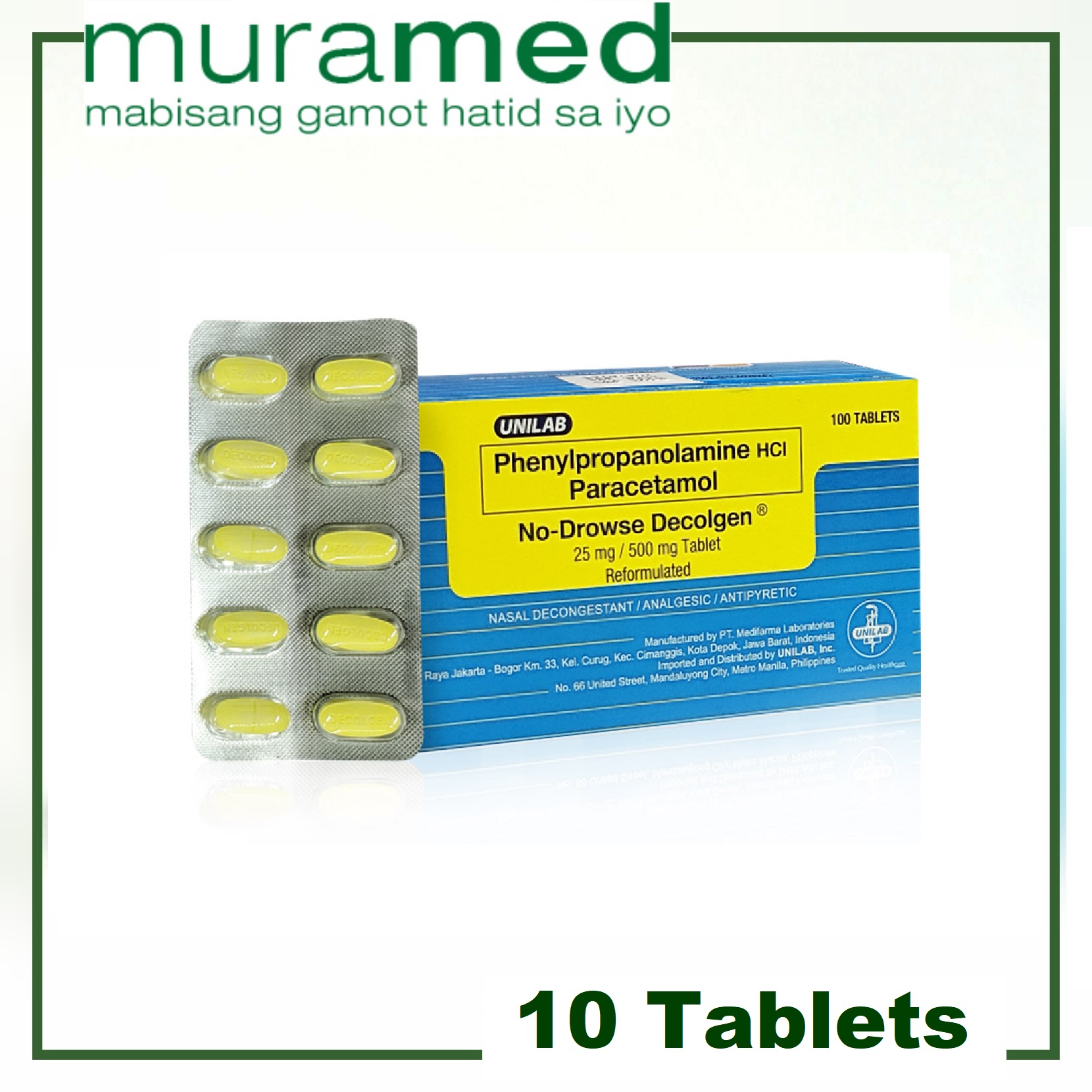 No-Drowse Decolgen (PPA) Tablet 10's | Lazada PH