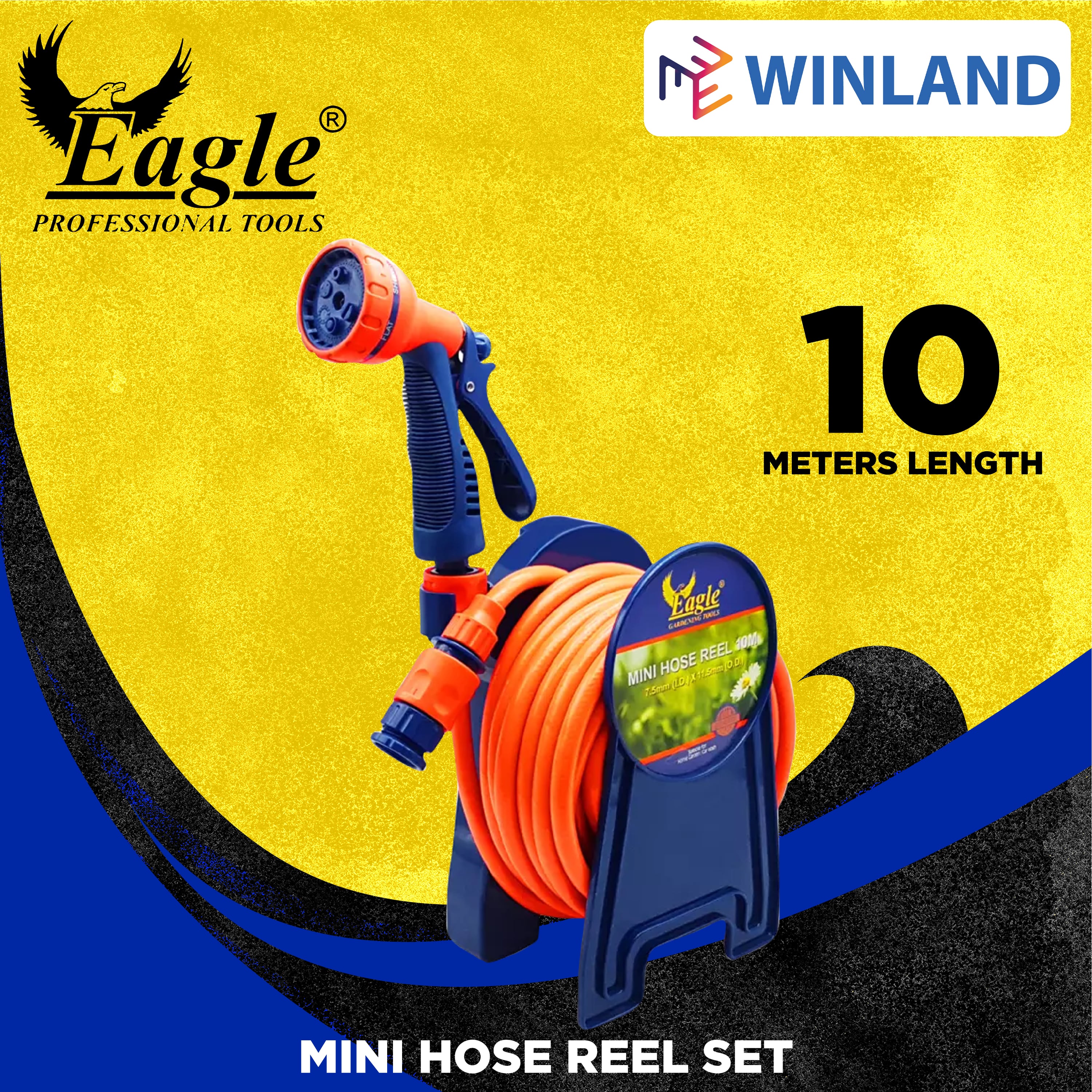 Eagle by Winland Professional Tools Mini Hose Reel Set 10 Meter Hose ...