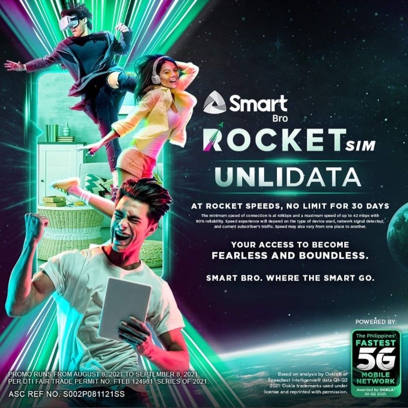 Smart Bro ROCKET Sim - FREE 30 Days Unlimited Data durable | Lazada PH