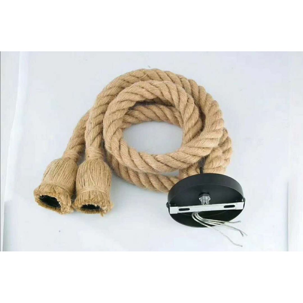 Minimalist Lighting Rope Chandelier E27 100cm Rope Light Chandelier bar ...