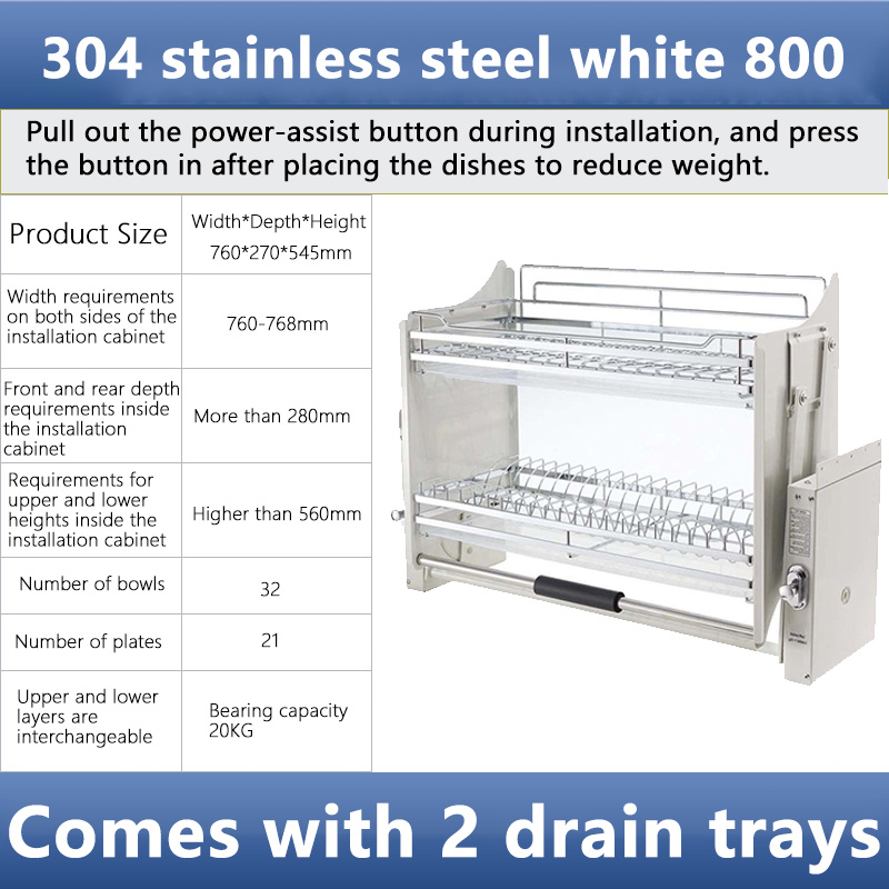 Pull Down Dish Rack Kitchen Pull Out Rack 304 Stainless Steel Pull Down ...