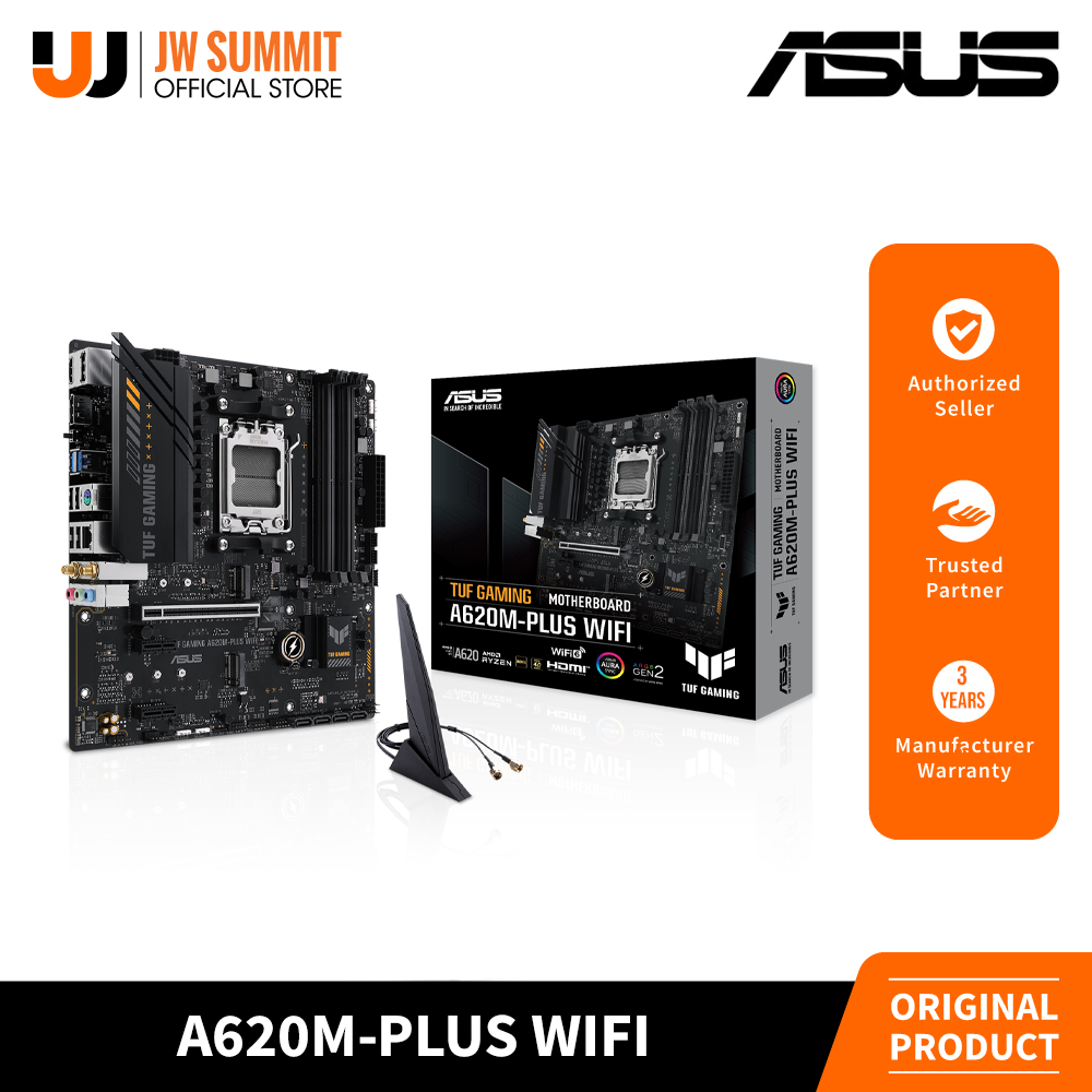 Asus TUF Gaming A620M-Plus Wifi AMD A620 Chipset AM5 Socket WiFi 6 ...