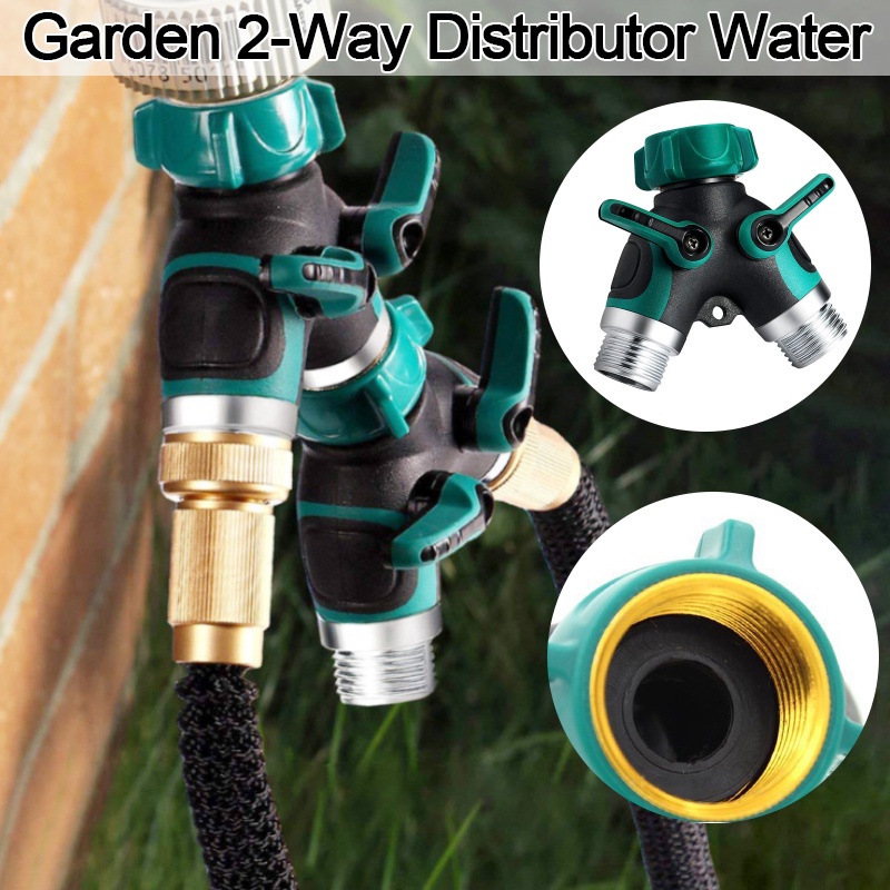Garden 2-Way Distributor Water Flow Zinc Alloy Y Hose Splitters ...