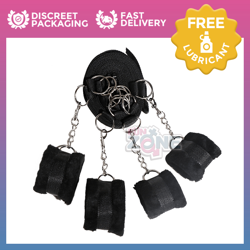 Funzone BDSM Bondage Adjustable Velcro Strap Handcuffs and Ankle Cuffs ...