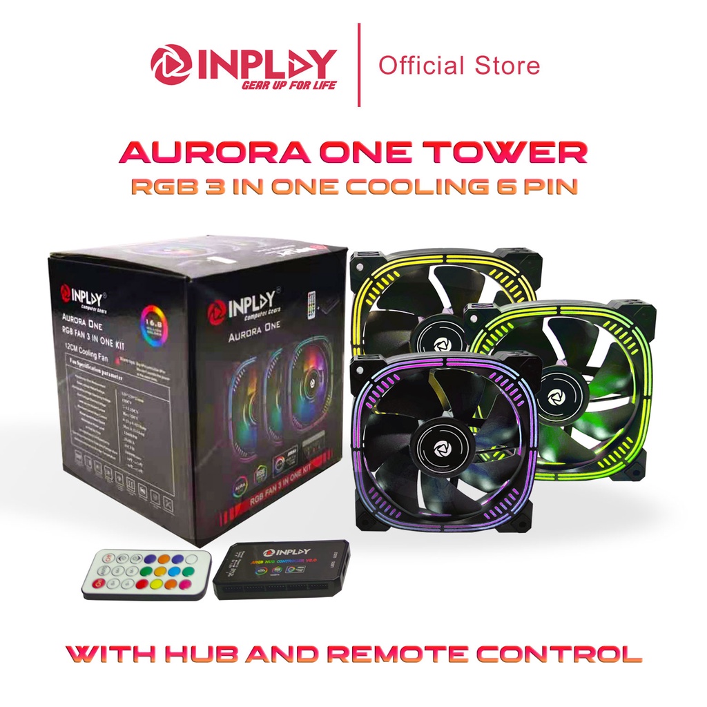 INPLAY AURORA TOWER 3-IN-1 KIT COOLING FAN FOR DESKTOP / PC / COMPUTER ...