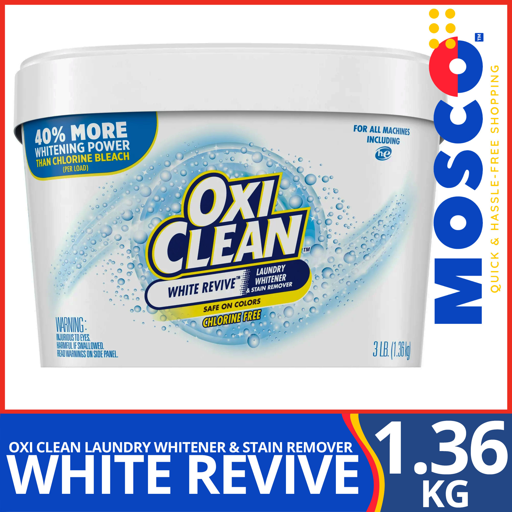 OXICLEAN White Revive Laundry Whitener + Stain Remover 1.36kg | Lazada PH