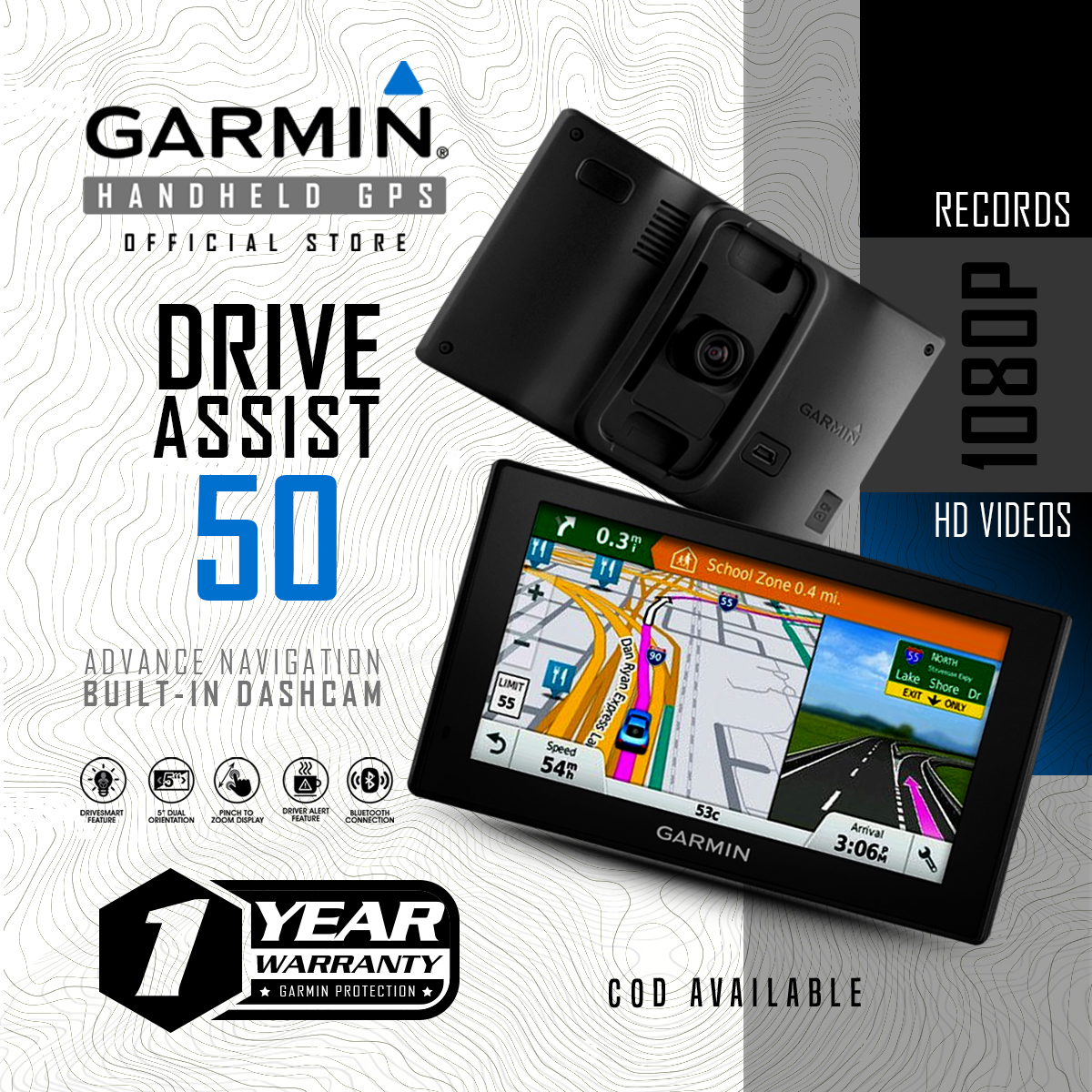 GARMIN DRIVE ASSIST 50 - LIFETIME MAPS & DIGITAL TRAFFIC / ADVANCE ...