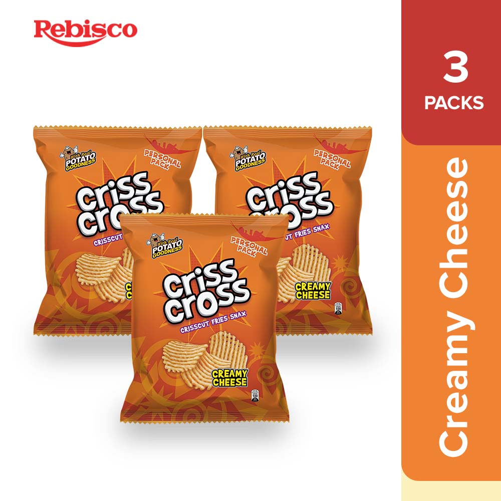 Criss Cross Potato Fries Creamy Cheese 65g x 3Pcs | Lazada PH