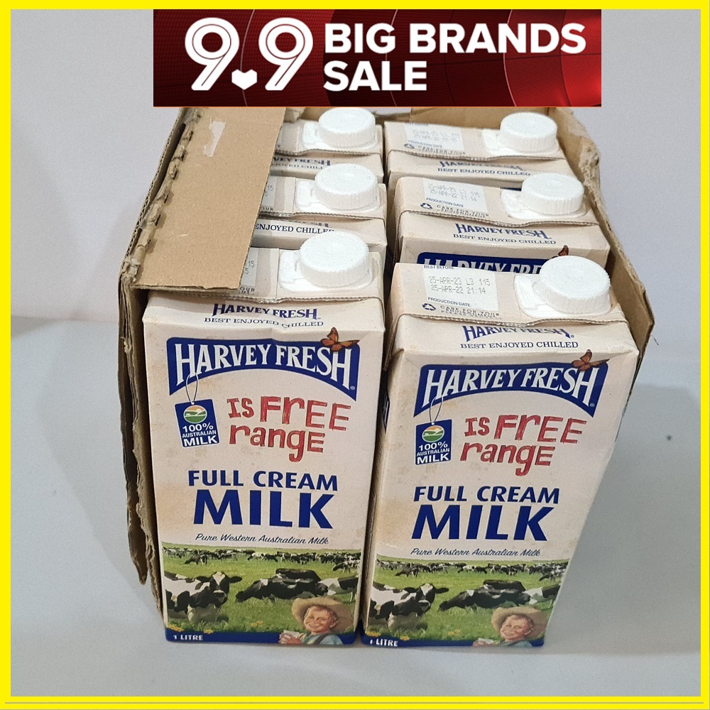 9.9 HARVEY FRESH Full Cream MILK UHT Set of 6 promo | Lazada PH