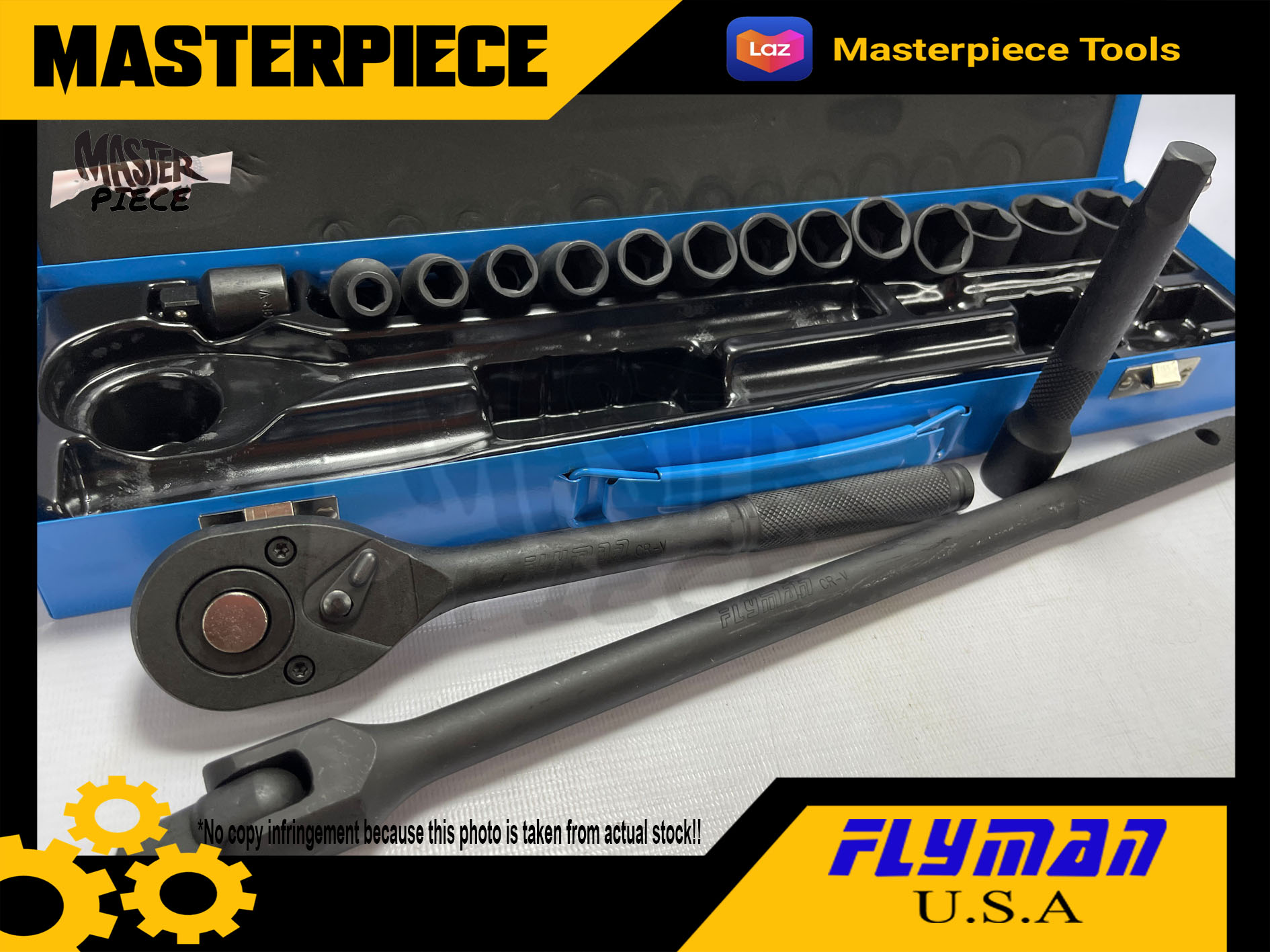 Masterpiece Original Flyman USA 17pcs Socket Wrench Set 1/2 Drive ...
