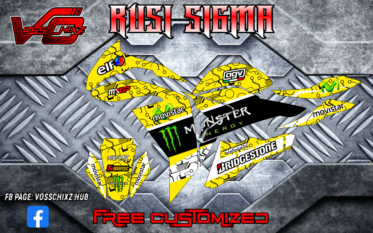 Decals, Sticker for Rusi Sigma 250 Monster Energy | Lazada PH