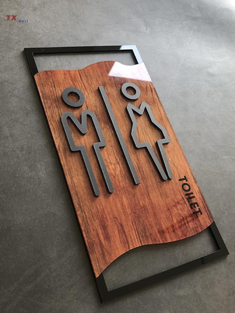 Acrylic Toilet Sign Bedroom Bathroom Door Signs House Number Plate Wc ...