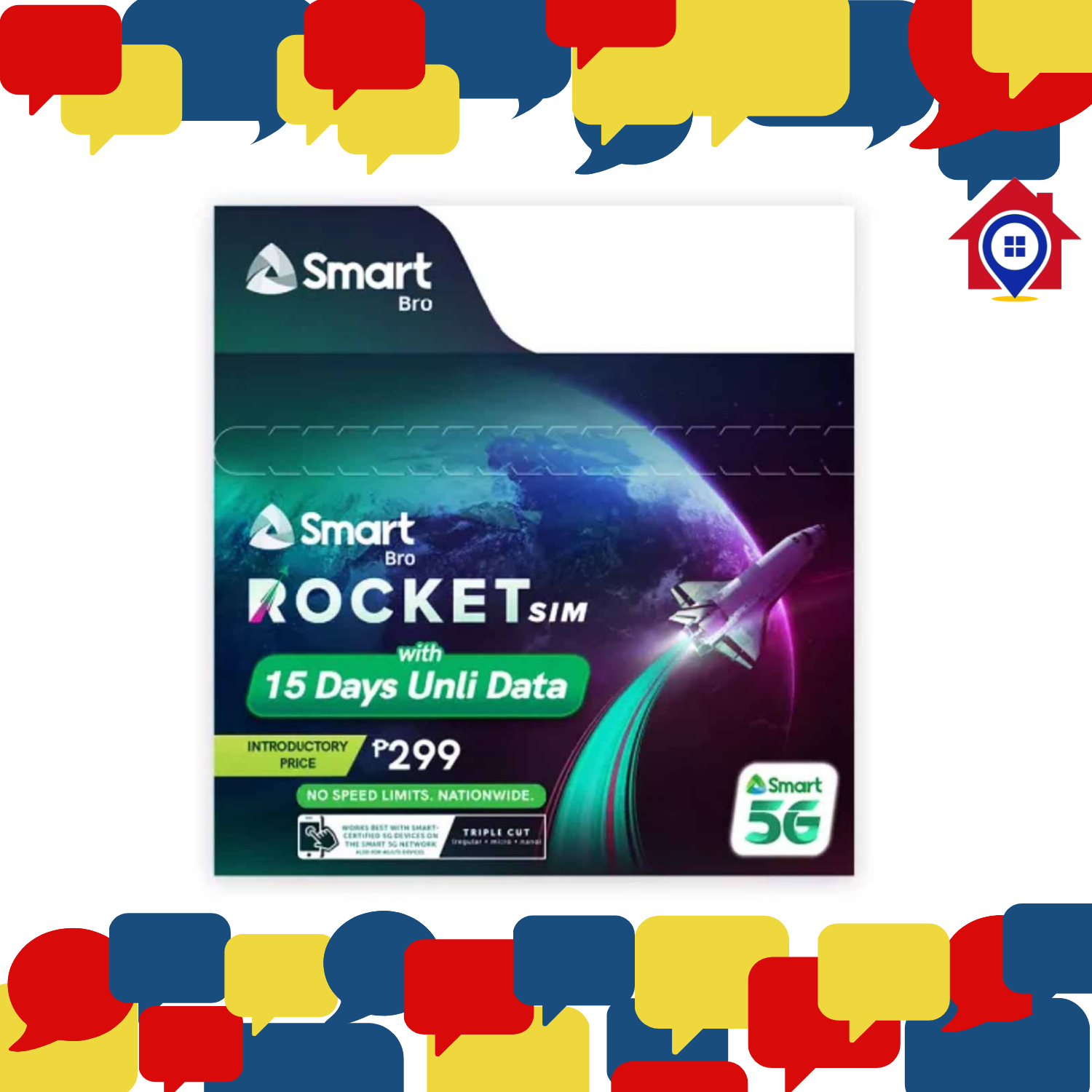 Smart Bro Rocket Sim 299 with UNLI DATA for 15 days | Lazada PH