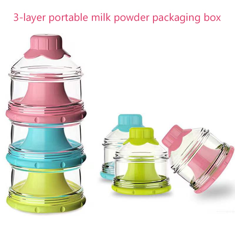 3-layer infant formula milk powder box, portable baby milk powder ...