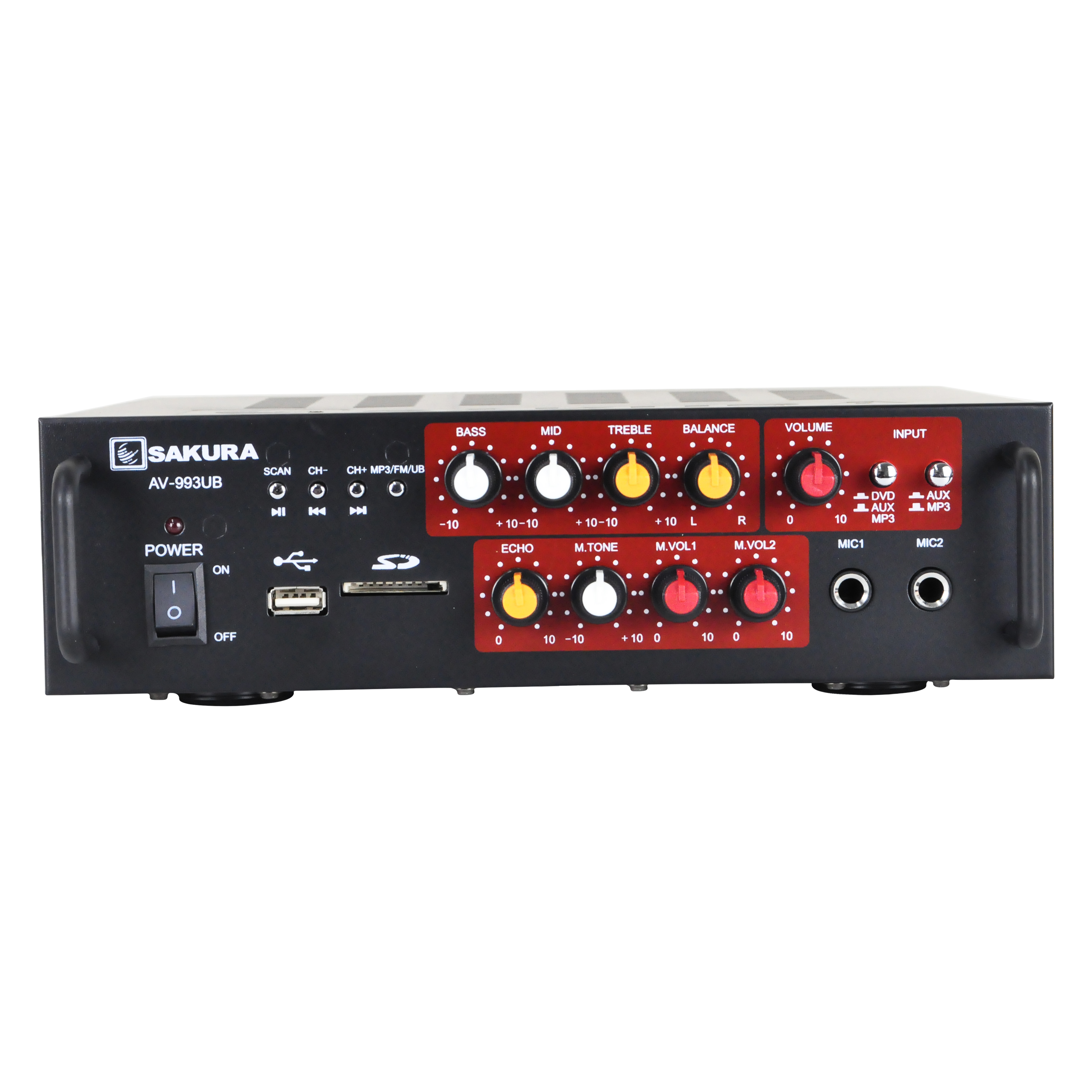 SAKURA by Winland 5 channel USB Karaoke Amplifier 2 Mic Input w/ FM ...
